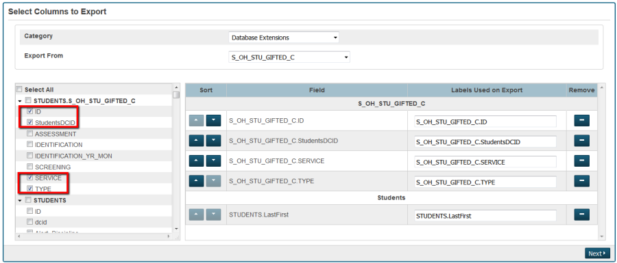Updating Gifted Child Tables Using Data Export and Data Import Managers